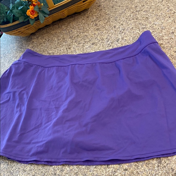 QVC | Swim | Purple Swim Bottom Skort 8w Swim Skirt With Attached ...